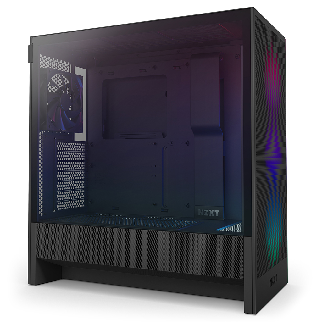 NZXT H5 Flow 2024 RGB Compact Tempered Glass Mid-Tower ATX Case – Black
